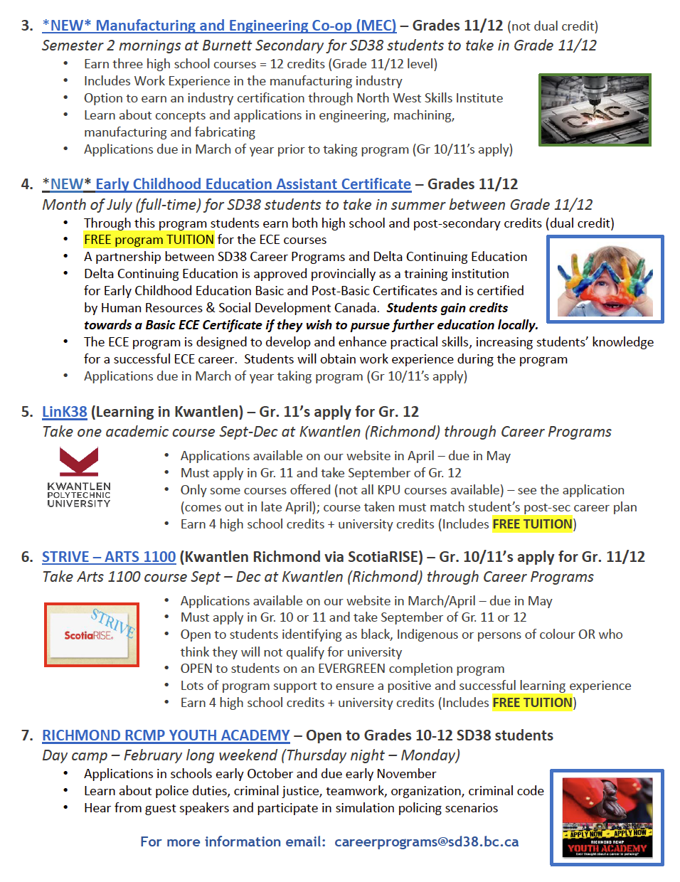 SD38 Career Programs | École Secondaire R.A. McMath Secondary School